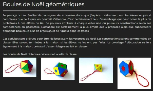 Des activités mathématiques pour Noël - M@ths en-vie